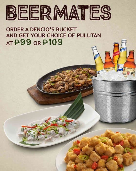 Menu at Dencio's restaurant, Tagaytay