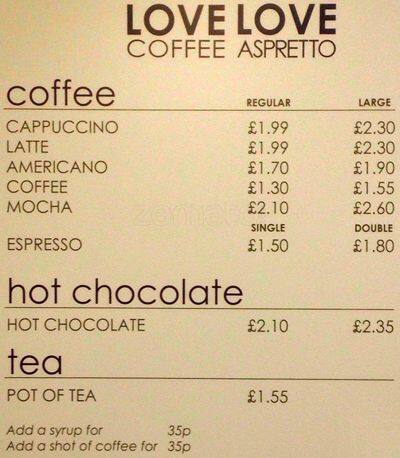 Menu at Scotland's People Centre Cafe, Edinburgh