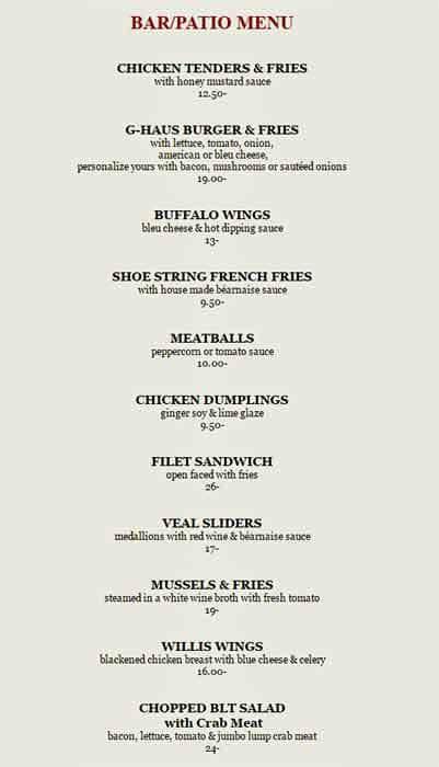 Menu at Guard House Inn pub & bar, Gladwyne