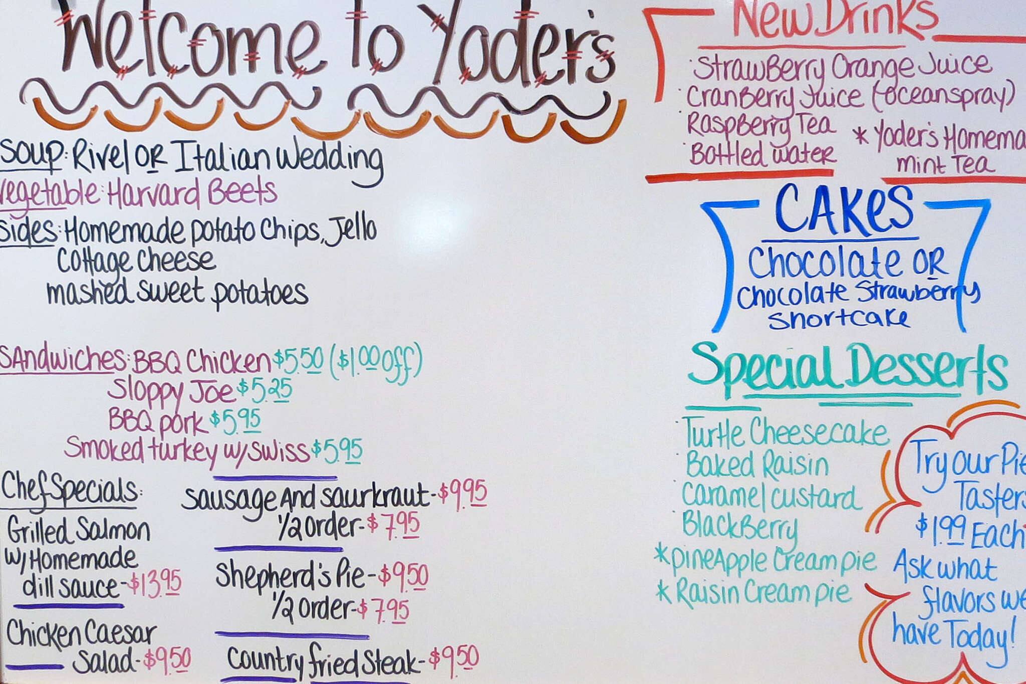 Menu at Yoder's Restaurant & Amish Village, Sarasota