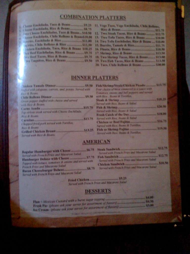 Menu at Luquins Mexican Restaurant, Pāhoa, Kahakai Blvd
