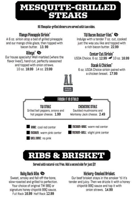 Menu at Tumbleweed Tex Mex Grill & Margarita Bar, Louisville, Dixie Hwy