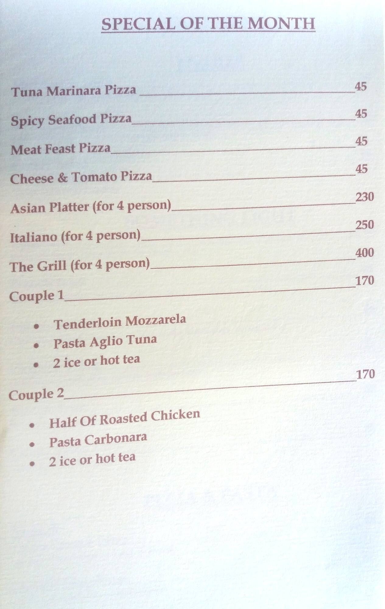 Menu at Darjeeling (Maja Group) restaurant, Bandung