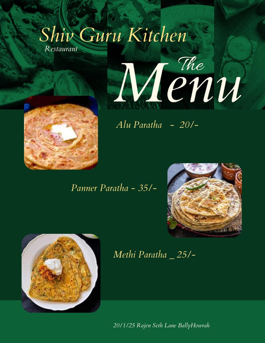 Menu of Shiv Guru Kitchen, Liluah, Howrah