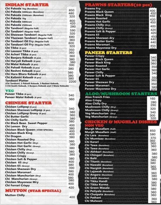 Menu of Cafe Naaz, Powai, Mumbai