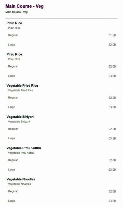 Menu at Abi Fast Food, London, 233B The Broadway