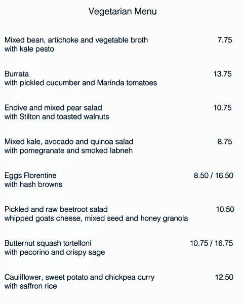 Menu at Le Caprice restaurant, London, 20 Arlington St