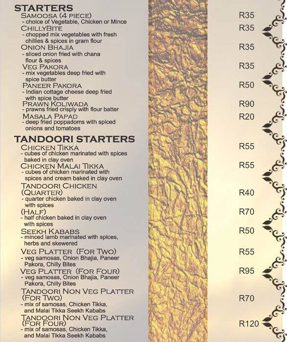 Moksh Indian Restaurant Menü, Moksh Indian Restaurant, Durbanville ...