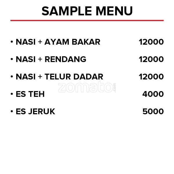 Menu at RM Restu Ibu restaurant, Bekasi Regency