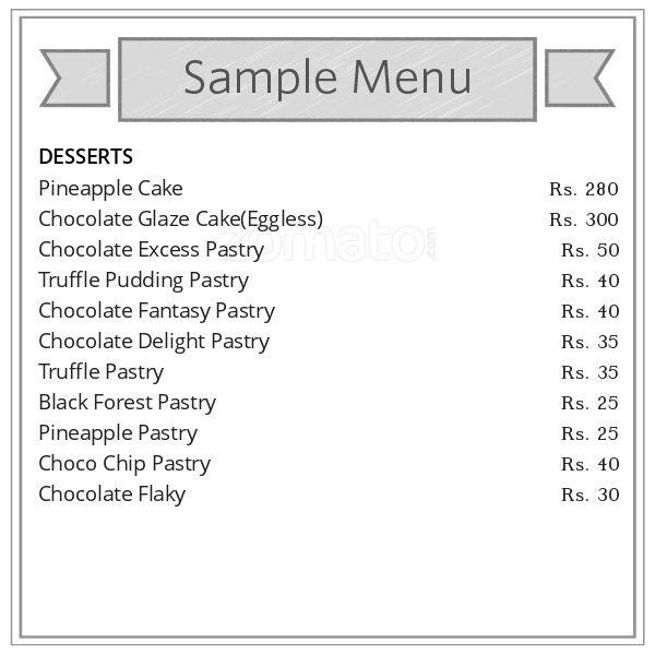Mr. Baker's Menu, Menu for Mr. Baker's, Mayur Vihar Phase 1, New Delhi ...