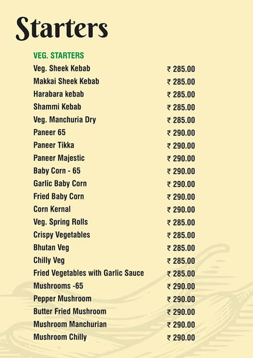 Menu at The Spicy Venue, Hyderabad, No. 265/S
