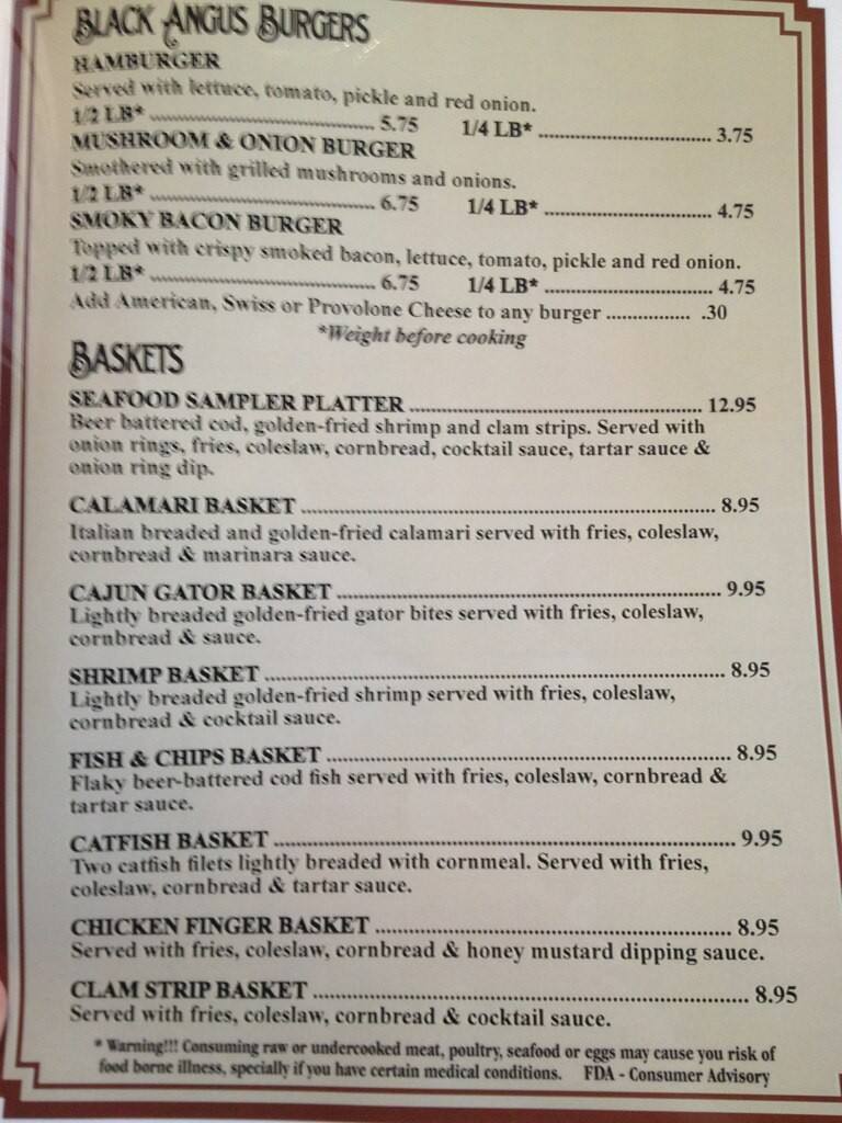 Menu at 19 98 Grill & Country Store restaurant, Chiefland