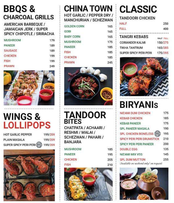 Menu at Iceberg, Bengaluru, 2nd Main Road