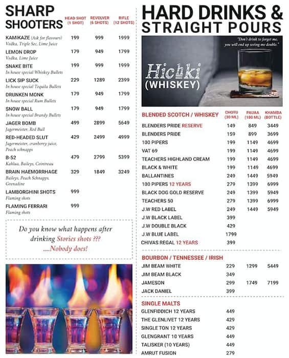 Menu at Iceberg, Bengaluru, 2nd Main Road