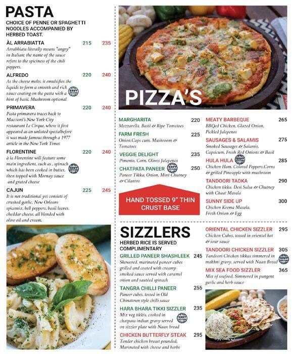 Menu at Iceberg, Bengaluru, 2nd Main Road