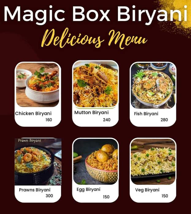 Menu of Magic Box Biryani, Koti, Hyderabad