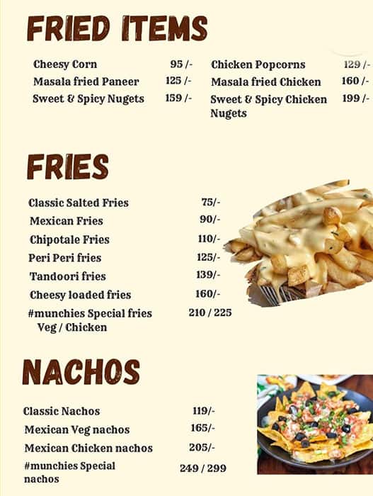 Menu of Munchies, Lower Parel, Mumbai