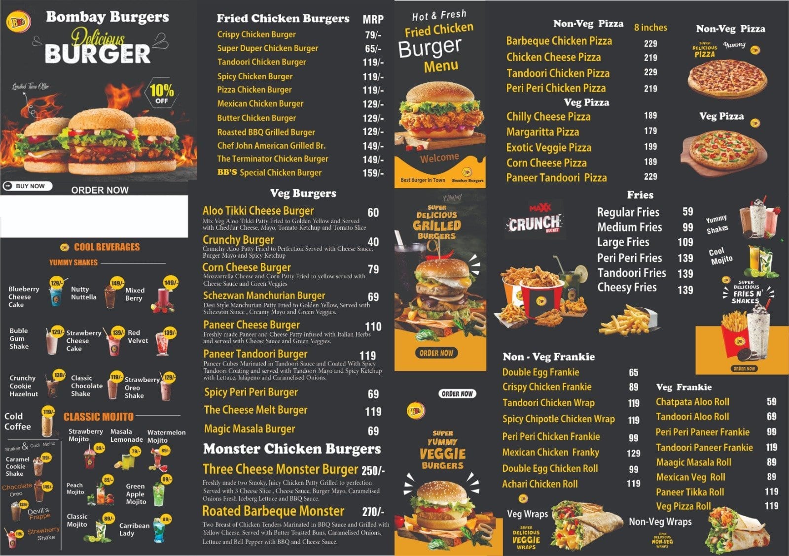 Menu of Burger's Zee, Powai, Mumbai