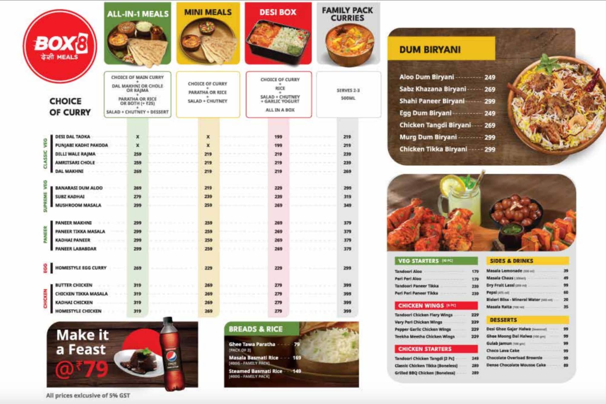 Menu of BOX8 - Desi Meals, Dahisar West, Mumbai