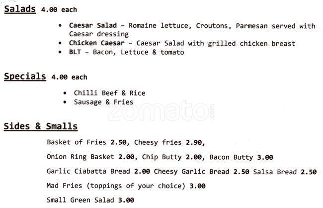 Menu at Wig and Gown pub & bar, London
