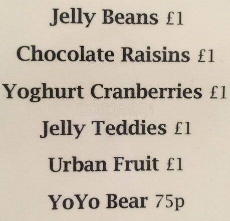 Menu at The Salvation Army (Stoke Newington) cafe, London