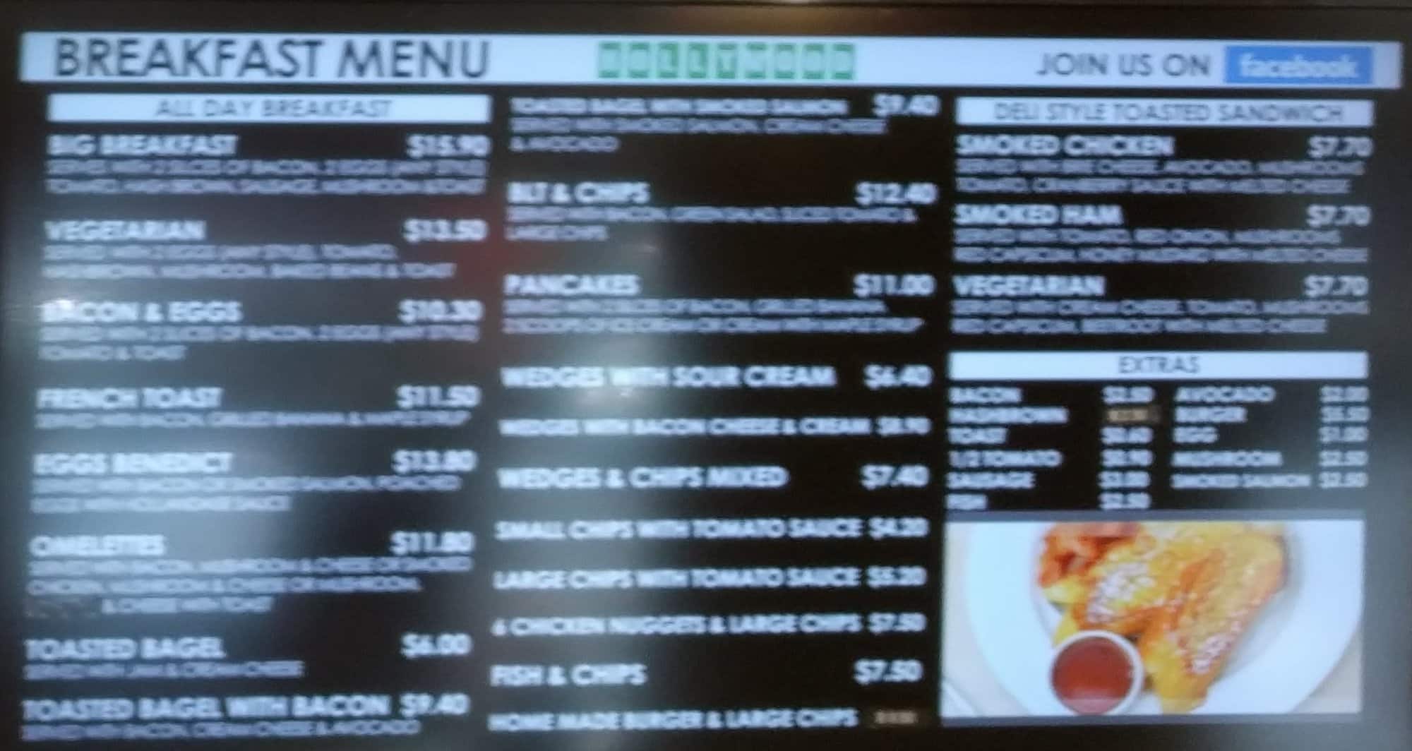 Menu at Hollywood Bakery and Espresso, Auckland, 15 Fernhill Dr