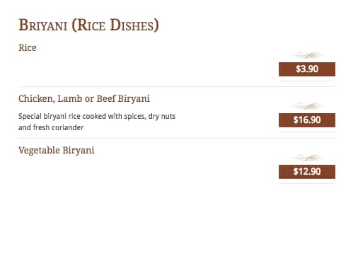 Menu at Azooba restaurant, Westmeadows