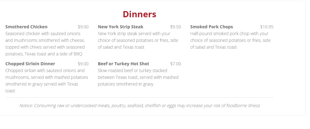 Menu at Bunkers Sports Bar & Grill, Vandalia