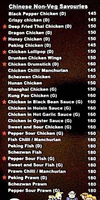 Menu at Food Monk, Bengaluru, First Floor