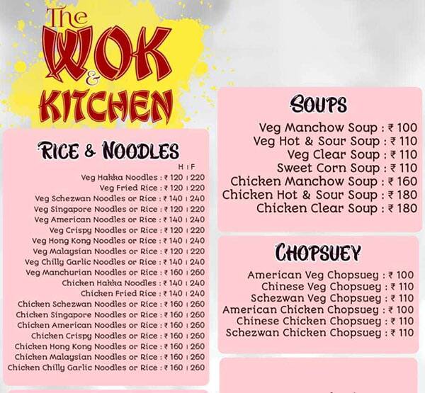 Menu of The Wok And Chicken, Kothrud, Pune