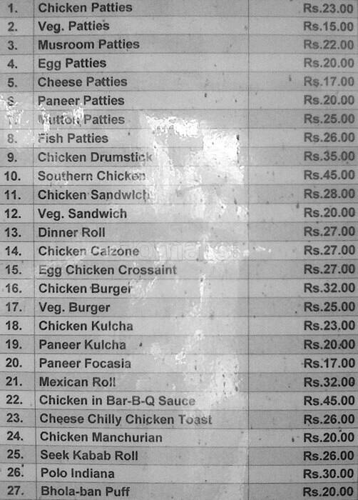 Menu at Bake Club, Kolkata, 167 N