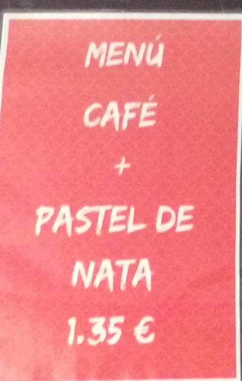 Menu at Beira Tejo restaurant, Lisbon, Rua de São Bento