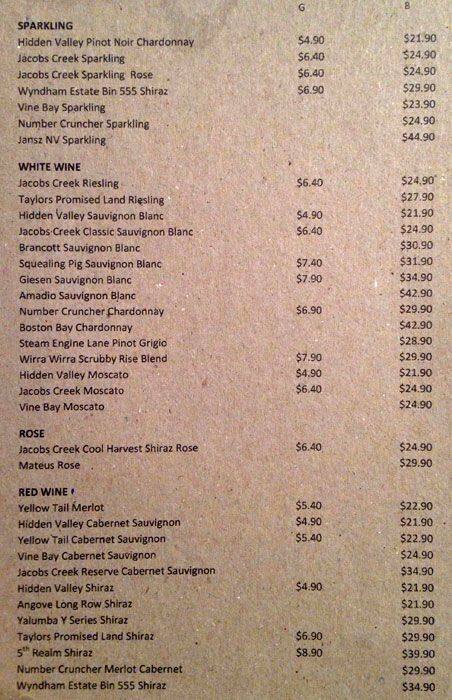 Menu at Paradise Hotel pub & bar, Paradise