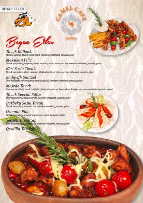 Menu at Camel Cafe Bistro, Ankara,.Sk. No: 7/D Eryaman