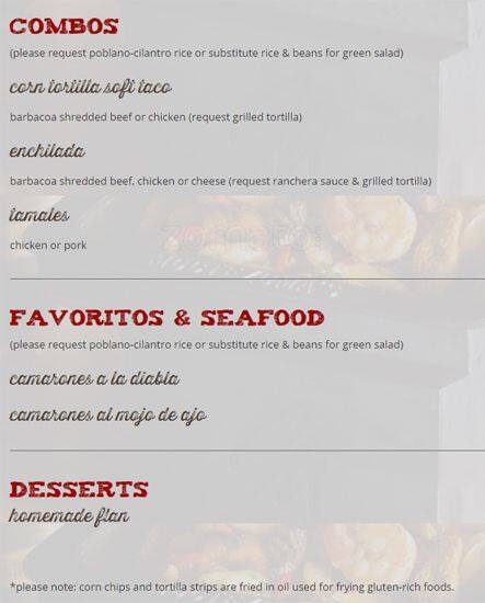 Menu at Moctezuma's Mexican Restaurant, Tukwila