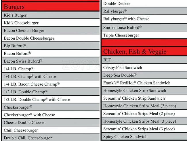 Checkers Drive-in Menu, Menu for Checkers Drive-in, Greenbelt, Prince ...
