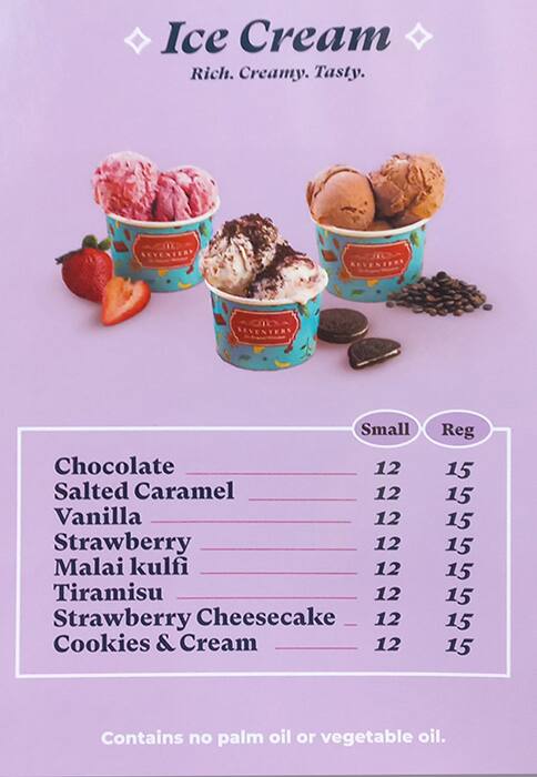 Menu at Keventers -The Original Milkshake restaurant, Dubai