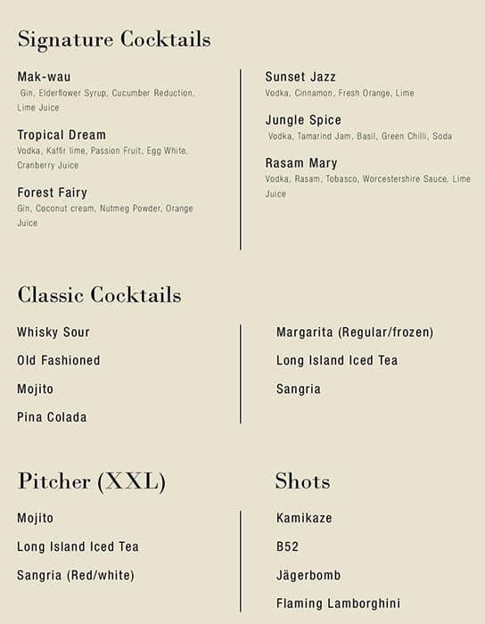 Menu at Makau Kitchen and Bar, Hyderabad