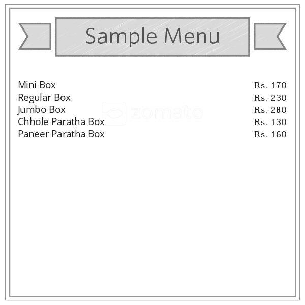 Menu of Tiffin Box, Kandivali West, Mumbai