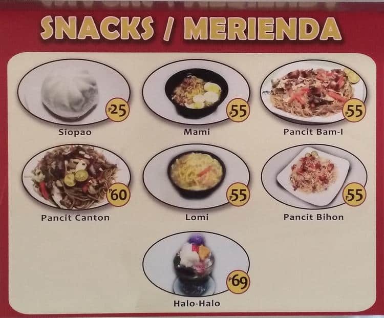 Menu at Panyang's Ihaw Ihaw restaurant, Taguig