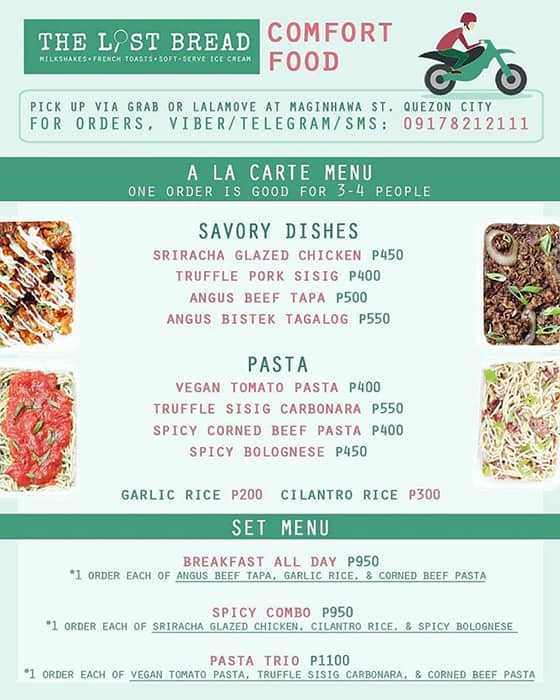Menu at The Lost Bread: Streat Food Park restaurant, Quezon City