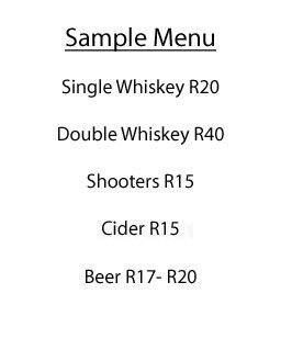 Menu at Blue Diamond pub & bar, Cape Town, 146
