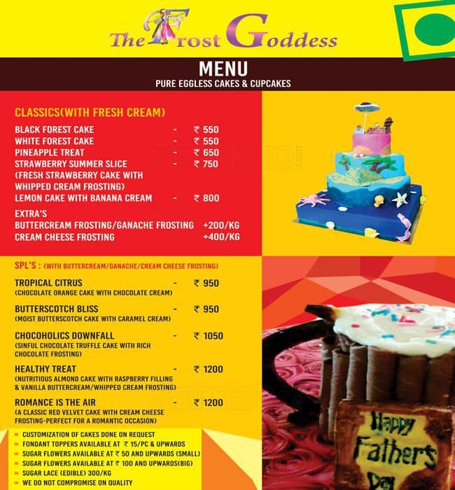 Menu at Frost Goddess, Chennai