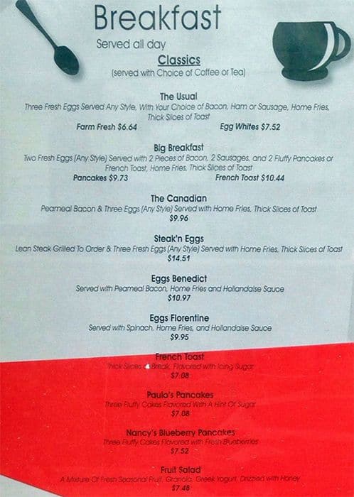 Ontario Restaurant Menu, Menu for Ontario Restaurant, Regent Park ...