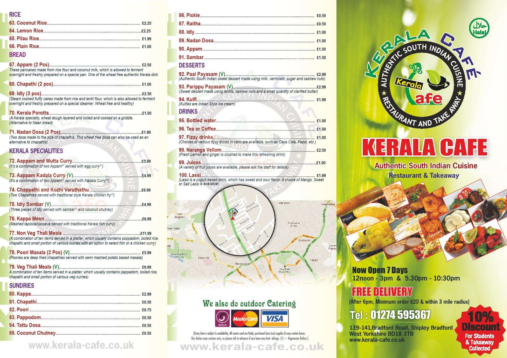 Kerala Cafe Menu, Menu for Kerala Cafe, Shipley, West Yorkshire - Zomato UK