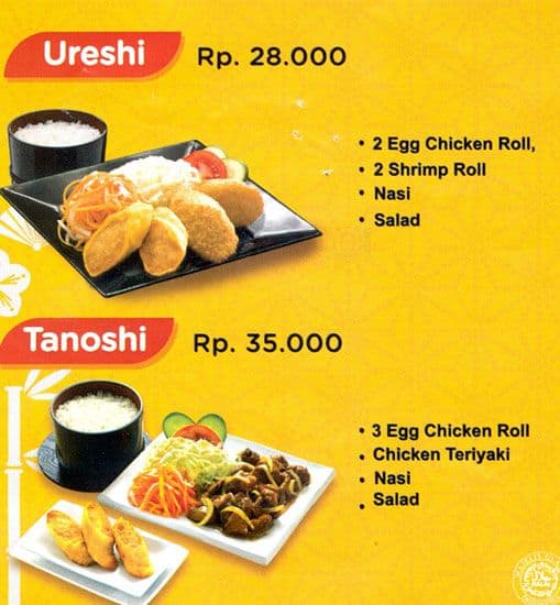 Menu at Hokben Sunset Star restaurant, Kuta