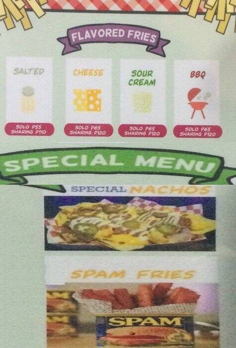 Menu at Space Food Park pub & bar, Pasay