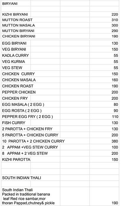 Menu at KERALA FOOD PALACE(Kerala Kitchen ), Delhi, First Floor