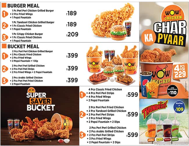 Menu of WOW! Chicken By WOW! Momo, Kasba, Kolkata