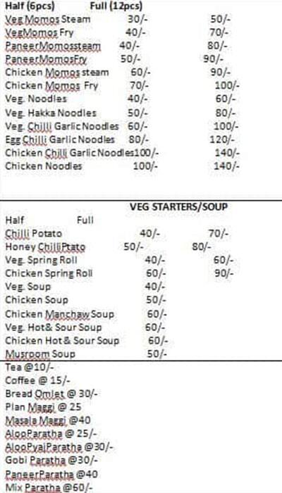 Menu of Sizzling Spices, Sector 58, Noida